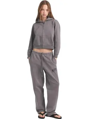 SKIMS Boyfriend Fleece Zip Up Hoodie - Shadow