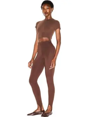 SKIMS The Essential Collection High Waisted Stirrup Legging Cocoa