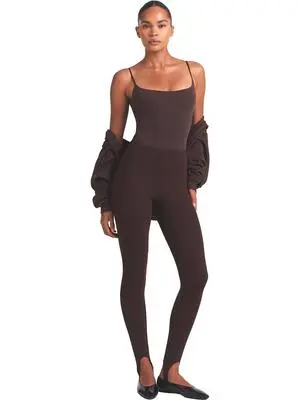 SKIMS The Essential Collection High Waisted Stirrup Legging - Espresso