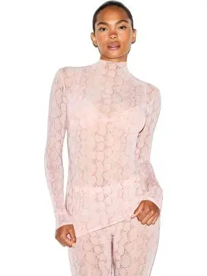 SKIMS Milky Sheer Tunic - Rose Pastel Snake Print