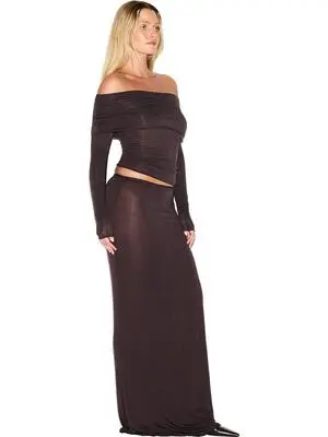 SKIMS Sheer Modal Long Skirt - Phoenix