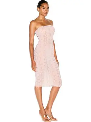 SKIMS Milky Sheer Midi Tube Dress - Rose Pastel Snake Print