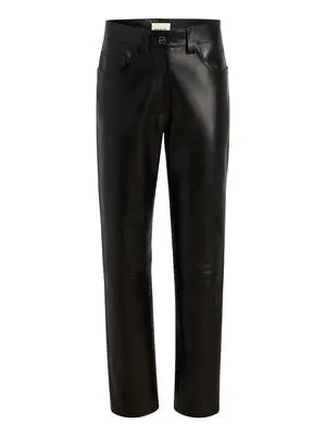 KHAITE Callum Leather Straight-Leg Pants