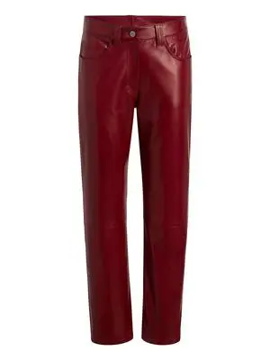 KHAITE Callum Leather Straight-Leg Pants