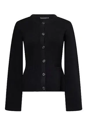Jenni Kayne Round-neck Wool And Cashmere Cardigan - Black