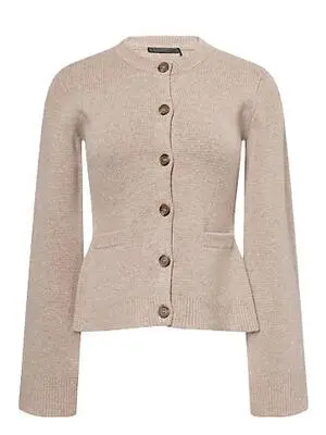 Jenni Kayne Round-neck Wool And Cashmere Cardigan - Taupe