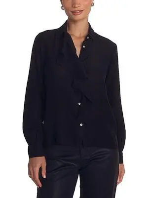 Bella Dahl Ruffle Front Shirt - Black