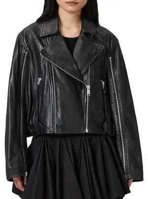 ALLSAINTS Masone Leather Biker Jacket - Black
