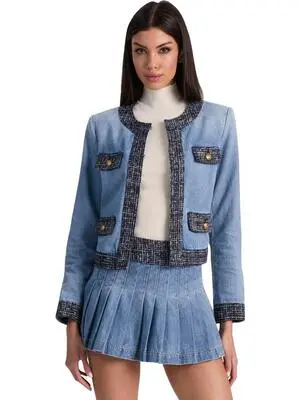 Alice + Olivia Landon Cropped Jacket - Denim