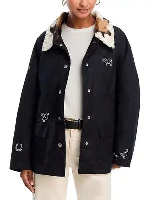 Aqua Angelica Hicks Barn Animal Jacket - Black