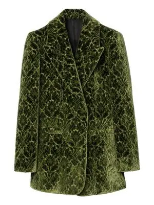 Burberry Baroque Velvet Blazer - Green