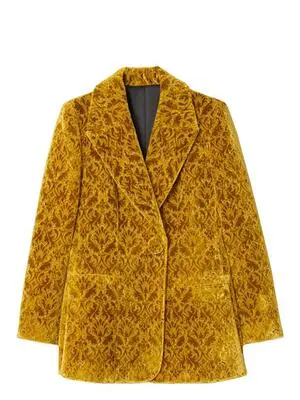 Burberry Baroque Velvet Blazer - Pear Yellow