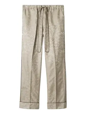 Burberry Sunflower Silk Pyjama Trousers - Taupe Beige