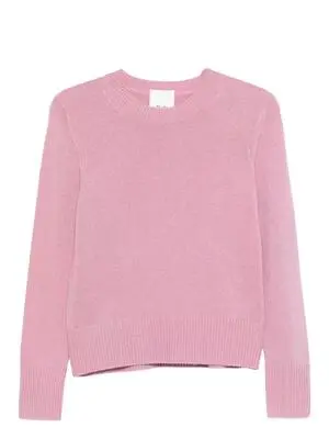 ALLUDE Round-neck Long-sleeve Sweater - Pink