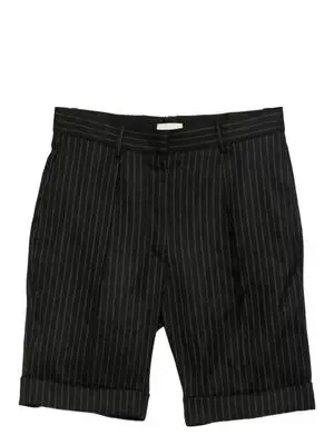 Isabel Marant Pinstripe Rolled Hem Shorts - Black