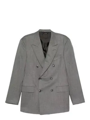 TOM FORD Double-breasted Wool Blazer - Grey