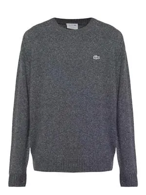 Lacoste Crocodile-embroidered Wool Sweater - Grey