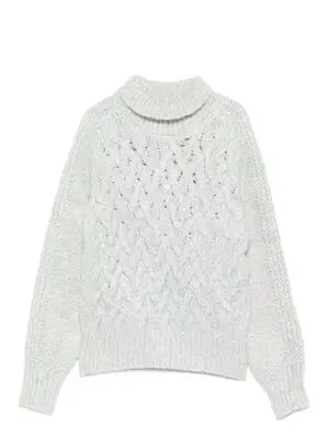 Eleventy Cable-knit Turtleneck Sweater - Neutrals
