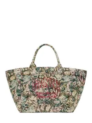 GANNI Floral Tapestry-Effect Tote Bag