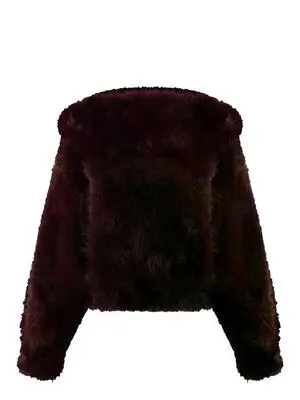 BB COUTURE Faux Fur Cropped Jacket - Brown