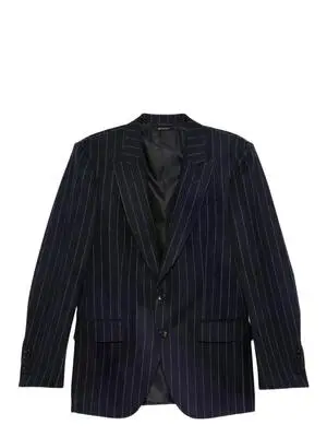 TOM FORD Pinstripe Wool Jacket - Blue