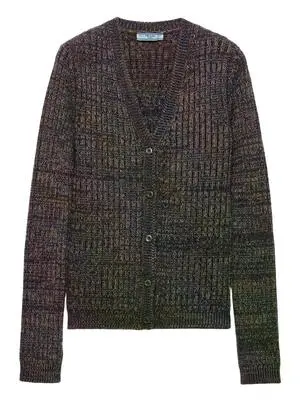 Prada Rib-knit V-neck Cardigan - Blue