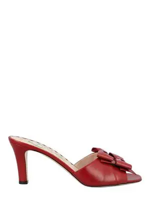 Valentino Garavani 70mm Double-bow Leather Sandals - Red