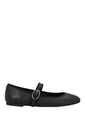 STUART WEITZMAN Leather Mary Jane Ballet Flats - Black
