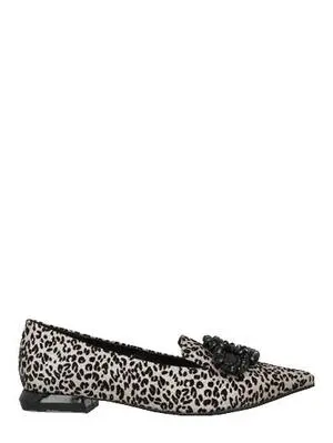 TOSCA BLU Studio Leopard Print Loafers - Gold