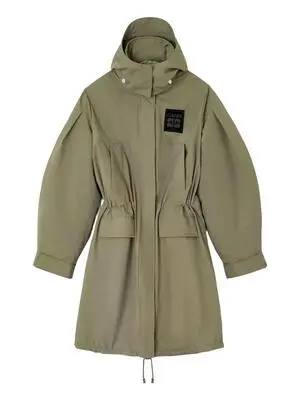GANNI Ripstop Parka Coat - Green