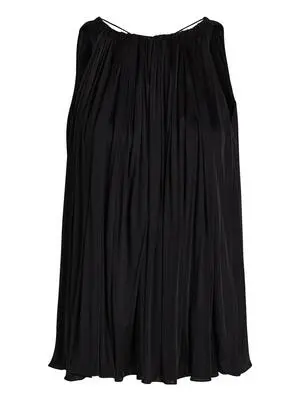 Loewe Halter Ruched Satin Top - Black