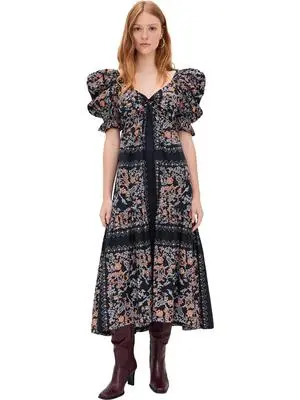 CLEOBELLA Jewel Ankle Floral Midi Dress - Dark La Ramos Print