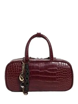 Dolce Vita Flyn Handbag - Burgundy Croco Leather