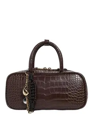 Dolce Vita Flyn Handbag - Espresso Croco Leather