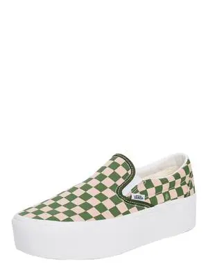 VANS Classic Slip-On Stackform Sneakers Checkerboard Rose/forest