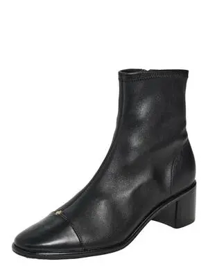Tory Burch Cap-toe Ankle Boots - Perfect Black