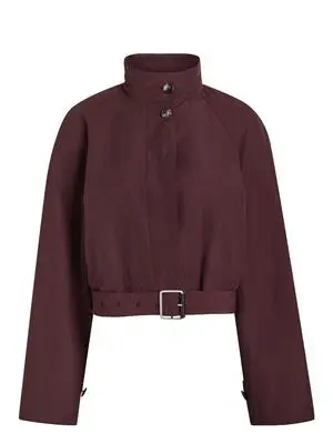 Loewe Belted Cotton-blend Poplin Trench Jacket - Burgundy