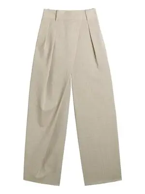 Loewe Asymmetric Wool Trousers - Beige