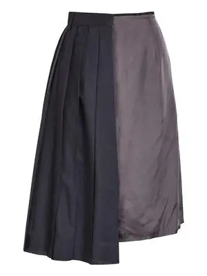 MAISON MARGIELA Panelled Satin Midi Skirt - Black