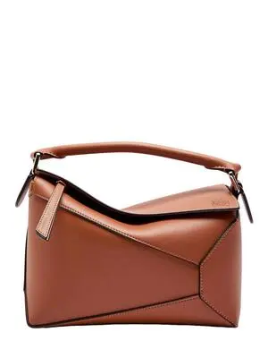 Loewe Puzzle Edge Small Leather Top Handle Bag - Tan