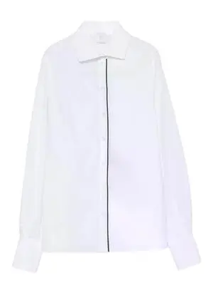 Eleventy Central-seam Cotton-blend Shirt - White