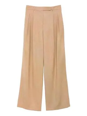Eleventy Pleated Wide-leg Trousers - Neutrals