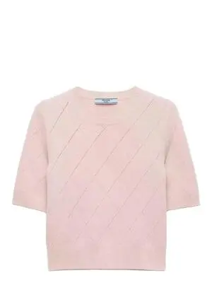 PRADA Diamond Pattern Short-Sleeved Sweater