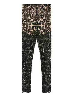 GEMY MAALOUF Floral Lace Trousers - Black