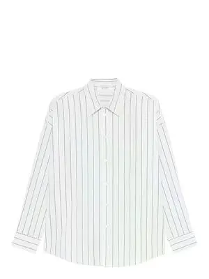 6397 Pinstripe Button-down Shirt - White