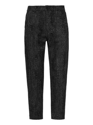 Just Cavalli Patterned Trousers - Black