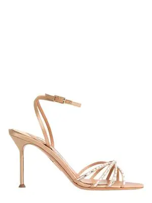 AQUAZZURA Crystal-embellished Slingback Sandals - Neutrals