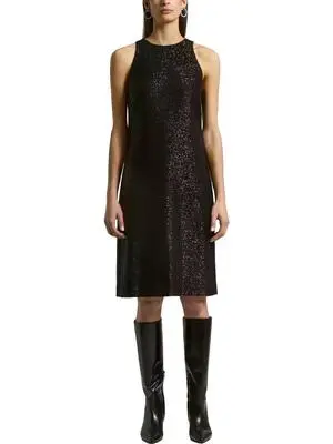 Peserico Sequin-embellished Sleeveless Midi Dress - Black