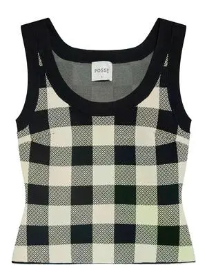 Posse Gingham Sleeveless Top - Heritage Plaid