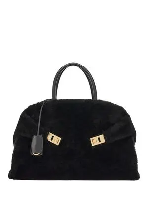 FERRAGAMO Hug Top Handle Bag - Black